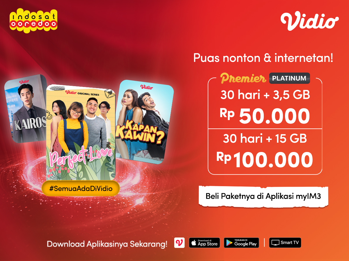 Paket Berlangganan Indosat Sediakan Fitur Nonton Film di Vidio