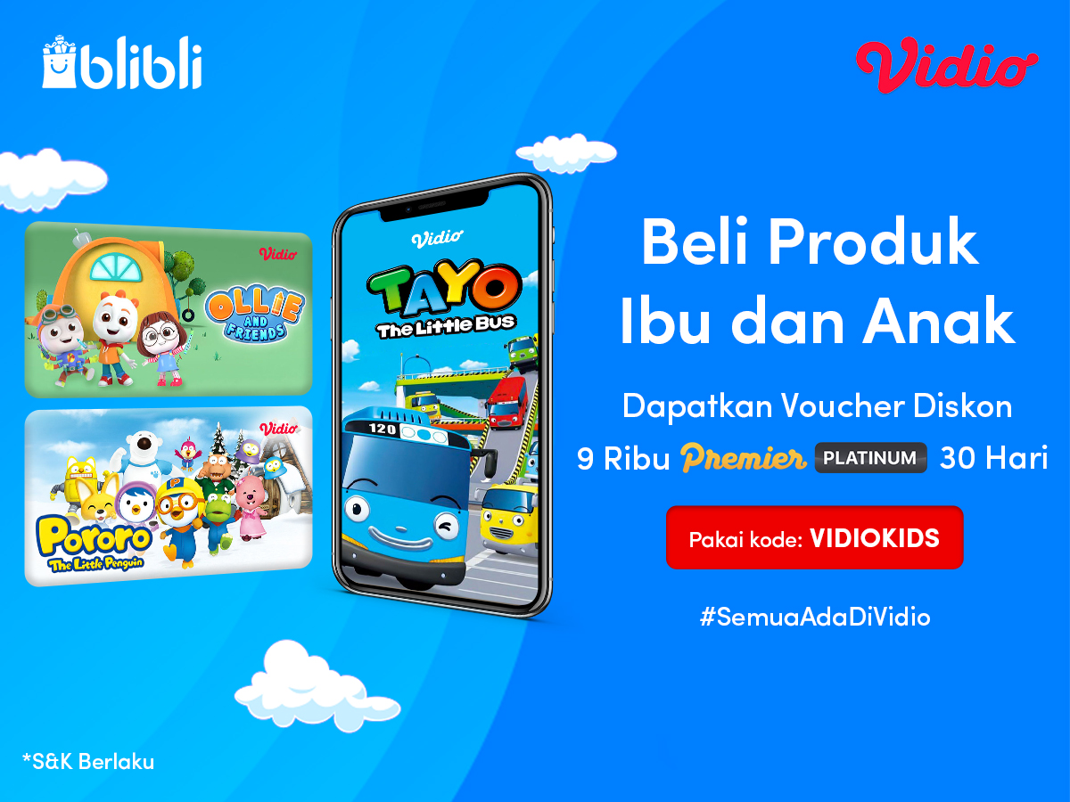 Beli Produk Ibu & Anak di Blibli, Auto Dapat Promo Vidio Premier Platinum
