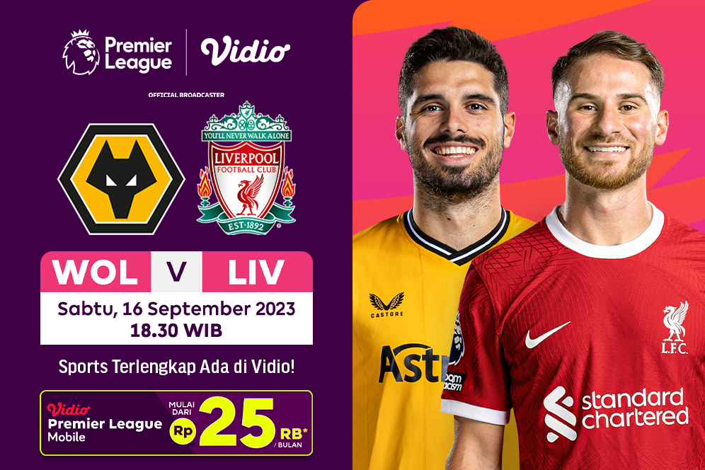 Live Streaming Wolves vs Liverpool di Vidio